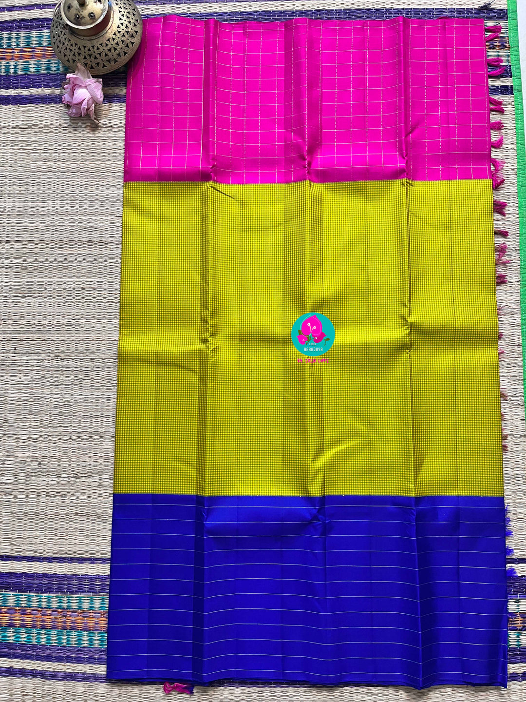 Vintage madras checks saree in beautiful traditional colors with Ganga ...