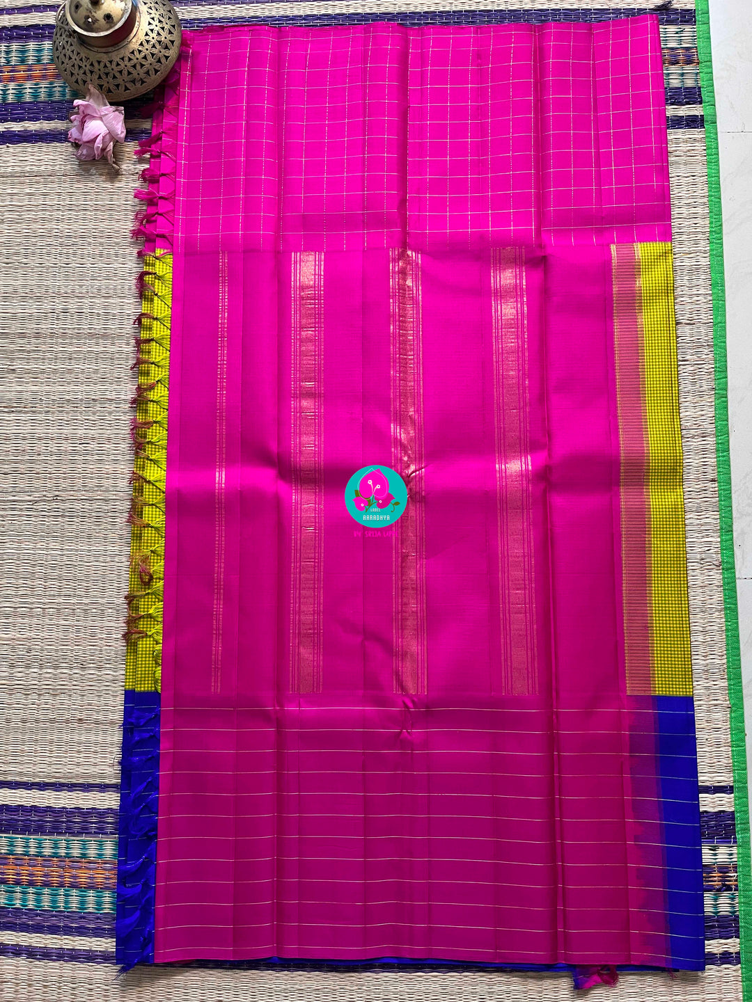 Vintage madras checks saree in beautiful traditional colors with Ganga ...