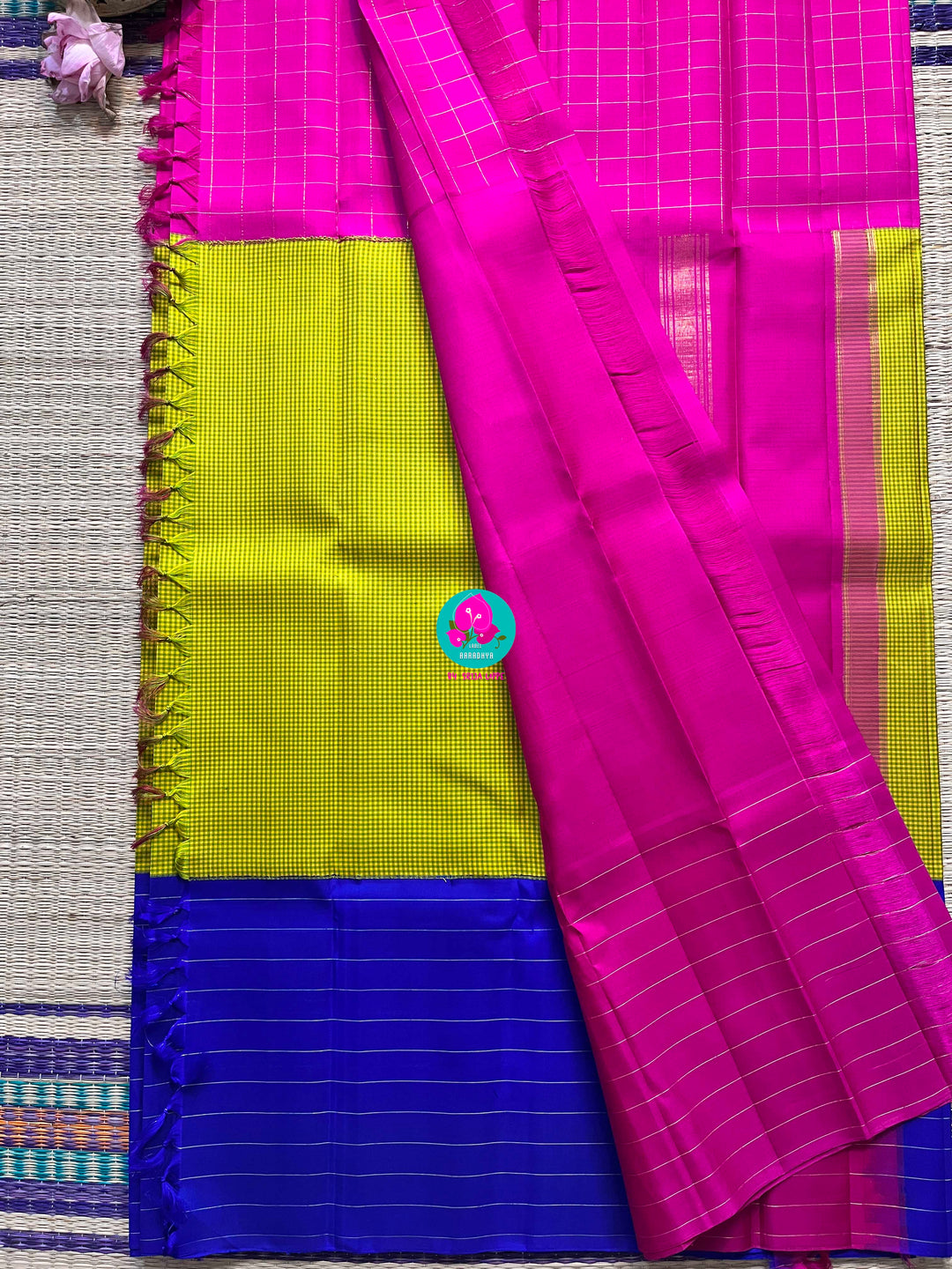 Vintage madras checks saree in beautiful traditional colors with Ganga ...
